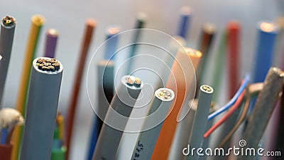 Samples of Cables and Wires at EXPO Stock Footage - Video of modern ...