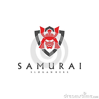 Samurai Head Logo Design Vector. Samurai Warrior Logo Template Stock ...