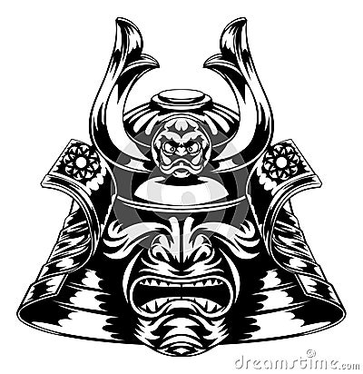 Samurai Mask Cartoon Vector | CartoonDealer.com #76136861