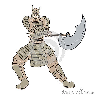 Samurai Pose Vector Illustration | CartoonDealer.com #67768552
