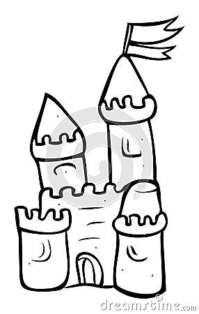 Sand Castle Outline Vector Illustration | CartoonDealer.com #21297536