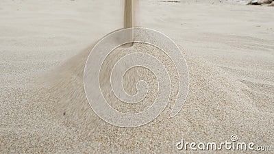 Falling sand forms a pile stock footage. Video of summer - 267299714