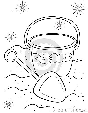 Sand Toys Coloring Page Stock Illustration - Image: 50763390