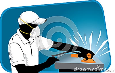 Sanding Cartoon Vector | CartoonDealer.com #16517605