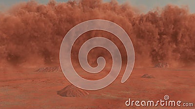 Sandstorm in the Desert a 3d Animation with Reddish Sand Stock Footage ...