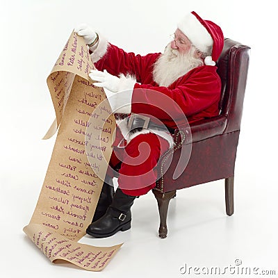 Santa Checking His List Royalty Free Stock Photo - Image: 2521195