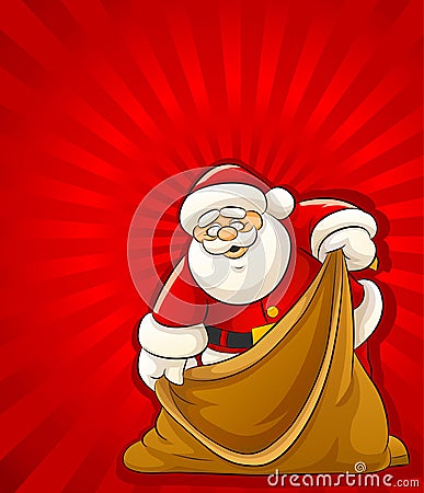 Santa Claus With Empty Sack For Christmas Gifts Royalty Free Stock ...