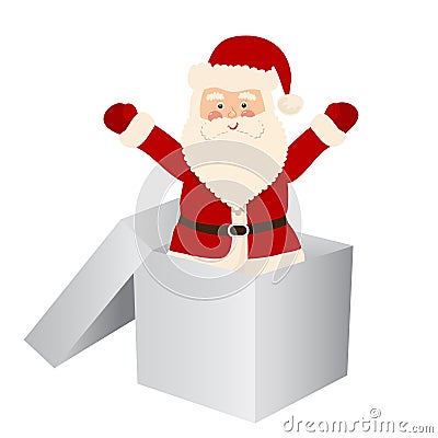 Santa Claus Jumps Out Of The White Box Royalty Free Stock Photos ...