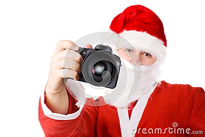 Santa Claus With Modern Digital Camera Royalty Free Stock Photos ...