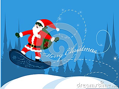 Santa Claus On Snowboard Stock Photo - Image: 16305070