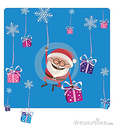 Santa Falling With Christmas Gifs Royalty-Free Stock Image ...