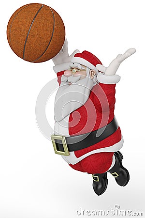 Santa Playing Basketball Jump Stock Illustration - Image: 62208167