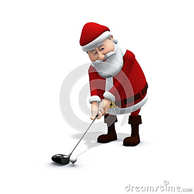 Santa Plays Golf 1 Stock Photo - Image: 12038850