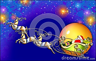 Santa's Flight Stock Image - Image: 644501