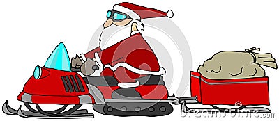 Santa On A Snowmobile Royalty Free Stock Image - Image: 7336556
