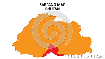 Sarpang State And Regions Map Highlighted On Bhutan Map Vector ...