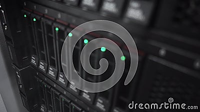 SATA HDD Server Rack. Huge Data Center. Concept 3.0 Stock Footage ...