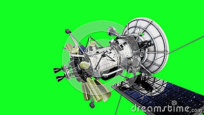 Satellite in Space. Highly Detailed, Realistic Motion and Reflection ...