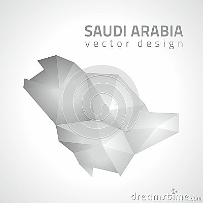 Saudi Arabia Grey Vector Polygonal Triangle Modern Map | CartoonDealer ...