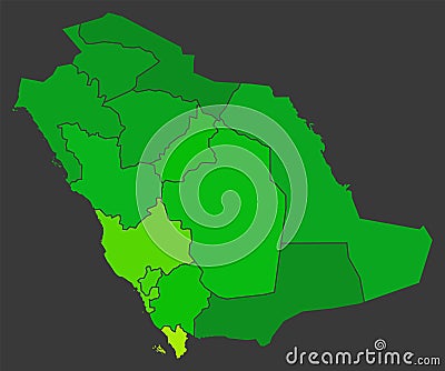Saudi Arabia Population Heat Map As Color Density Illustration Stock ...