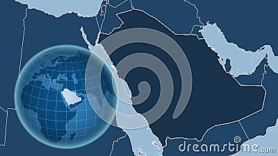 Saudi Arabia and Globe. Solids Stock Footage - Video of outline, land ...