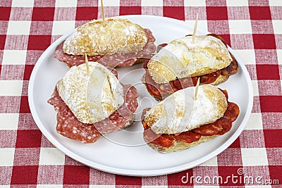 Sausage Sandwich, Typical Basque Cap. Royalty-Free Stock Photography ...