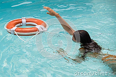 Save Life. Saving And Rescue Concept. Life Saving. Drowning Woman ...