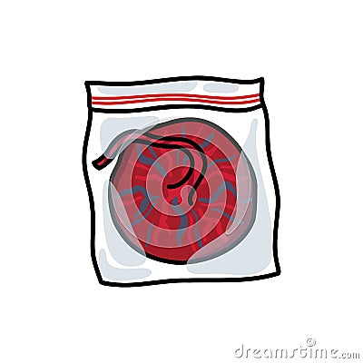 Save Placenta Doodle Icon, Vector Color Line Illustration ...