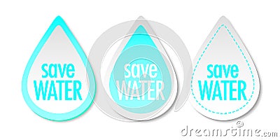 Save Water Stickers Royalty Free Stock Photo - Image: 20908325