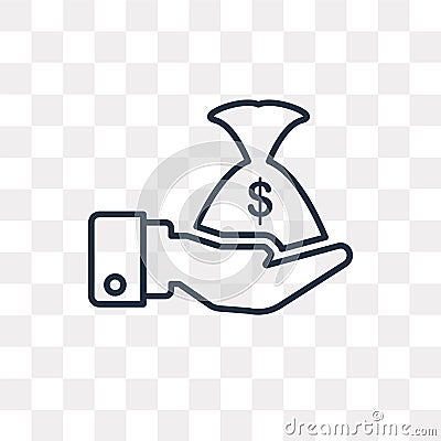 Savings Vector Icon Isolated On Transparent Background, Linear S ...