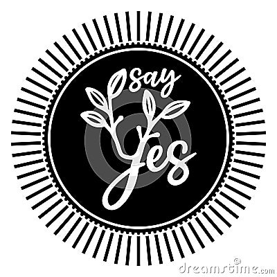 Yes Logo Sign Laurel Leafes Circle Royalty-Free Stock Photo ...