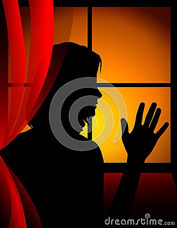 Saying Goodbye At Sunset Window Stock Image - Image: 4364371