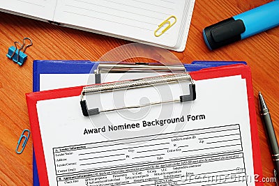 SBA Form 3300 Award Nominee Background Form Royalty-Free Stock Image ...