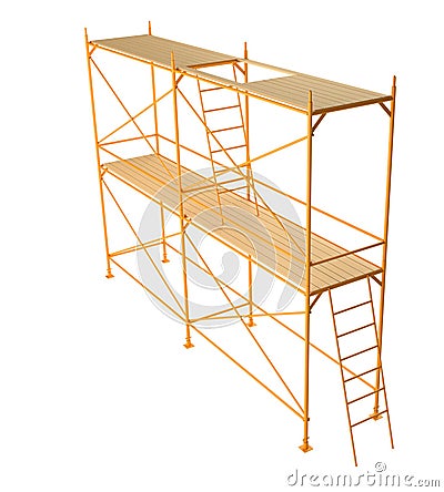 Scaffold Isolated On White Background Royalty-Free Cartoon ...