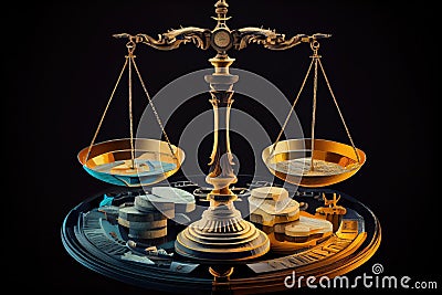 Scale Of Justice With Different Objects On Each Side, Showing Imbalance ...