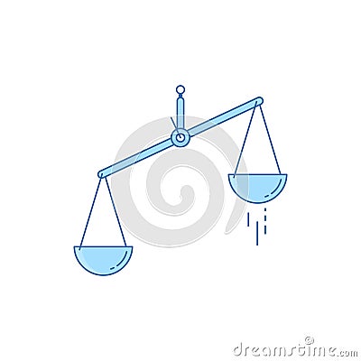 Scales Is Transferred To One Side. Imbalance Of Scales. Vector ...