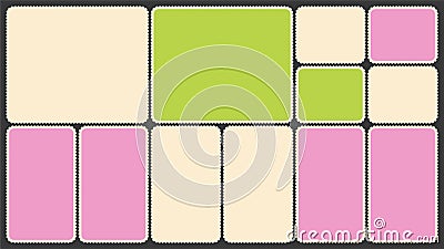 Scallop Edged Frame Template. Bento Collage Grid Shapes. Geometry ...