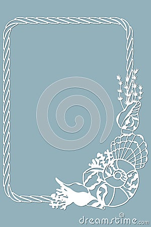 Scallop, Shell, Coral, In The Form Of A Corner For Decaration. Template ...
