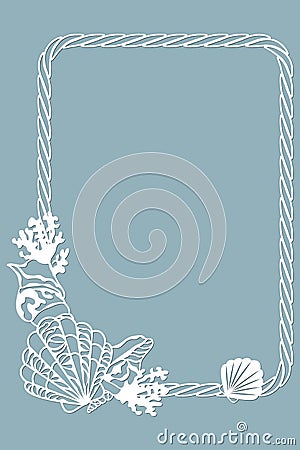 Scallop, Shell, Coral, In The Form Of A Corner For Decaration. Template ...