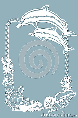 Scallop, Shell, Coral, Turtle, Dolphin, Shell In The Form Of A Corner ...