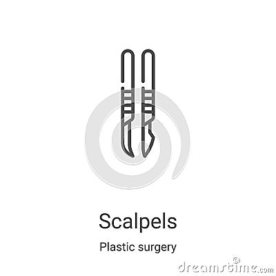Scalpels Icon Vector From Plastic Surgery Collection. Thin Line ...