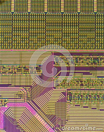 A Scan From An Electron Microscope Of An Integrated Circuit On A Wafer ...