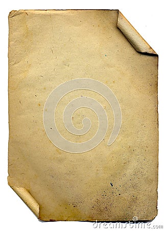 Scan Of Old Paper On White Background Stock Images - Image: 1976864