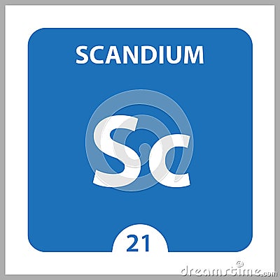 Scandium Chemical 21 Element Of Periodic Table. Molecule And ...
