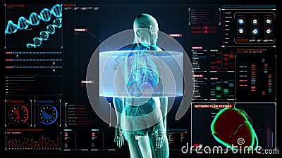 Scanning Body. Rotating Human Lungs, Pulmonary Diagnostics in Digital ...