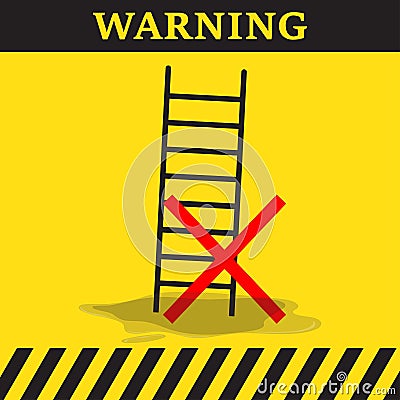 Ladder Wrong Placement, Placing The Ladder Incorrectly Vector ...