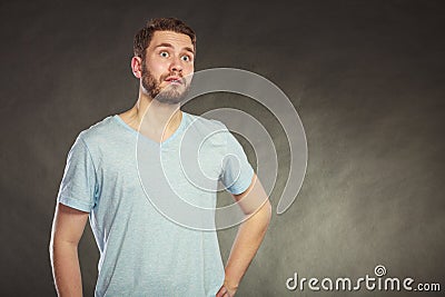 Scared Afraid Shocked Handsome Man Guy. Stock Photography ...