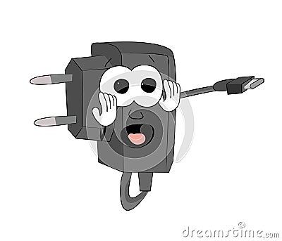 Scared Charger Cartoon Stock Illustration | CartoonDealer.com #64930471