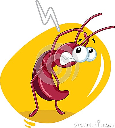 Scared Cockroach Insect Vector Cartoon | CartoonDealer.com #98179176