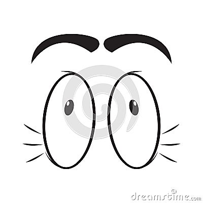 Scared Eyes Cartoon Vector Illustration | CartoonDealer.com #132695110